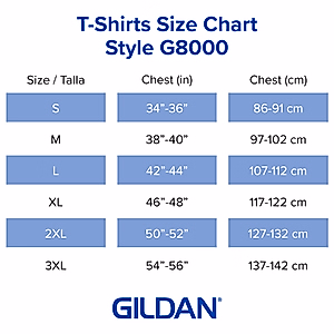 Gildan Unisex DryBlend Style G8000, Multipack T-Shirt, Black (2-pack), Large