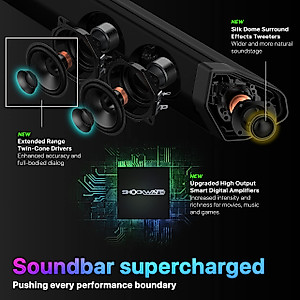 Nakamichi Shockwafe Ultra 9.2.4 Channel Dolby Atmos/DTS:X Soundbar with Dual 10" Subwoofers (Wireless), 4 Rear Surround Effects Speakers, eARC and SSE Max Technology (Flagship)