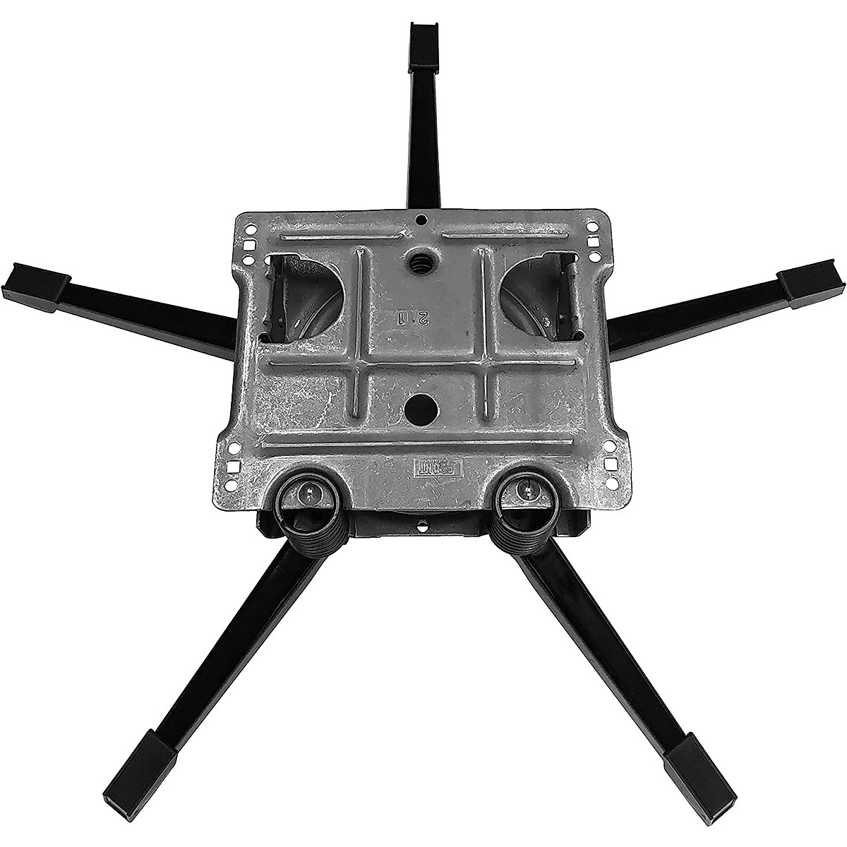 5'' High Heavy Duty, 25'' Diameter 5 Leg Swivel Rocker Chair Base, Black & Silver, 25'' diameter x 5'' high