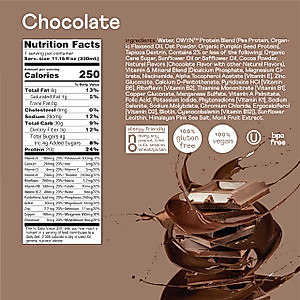 OWYN Plant-Based Complete Nutrition Protein Shake, Chocolate, 20g plant based protein, 23 Vitamins Minerals, Vegan Nutritional Shake, Gluten, Soy, and Tree Nut-Free (Chocolate, 12 pack)