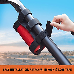 KEMIMOTO UTV Speaker Mount, Adjustable 2 Strap Style Portable Speaker Holder for 1.5" to 2.5" Roll Bar, Compatible with Polaris RZR Ranger Can Am X3 Commander Pioneer Kawasaki Mule