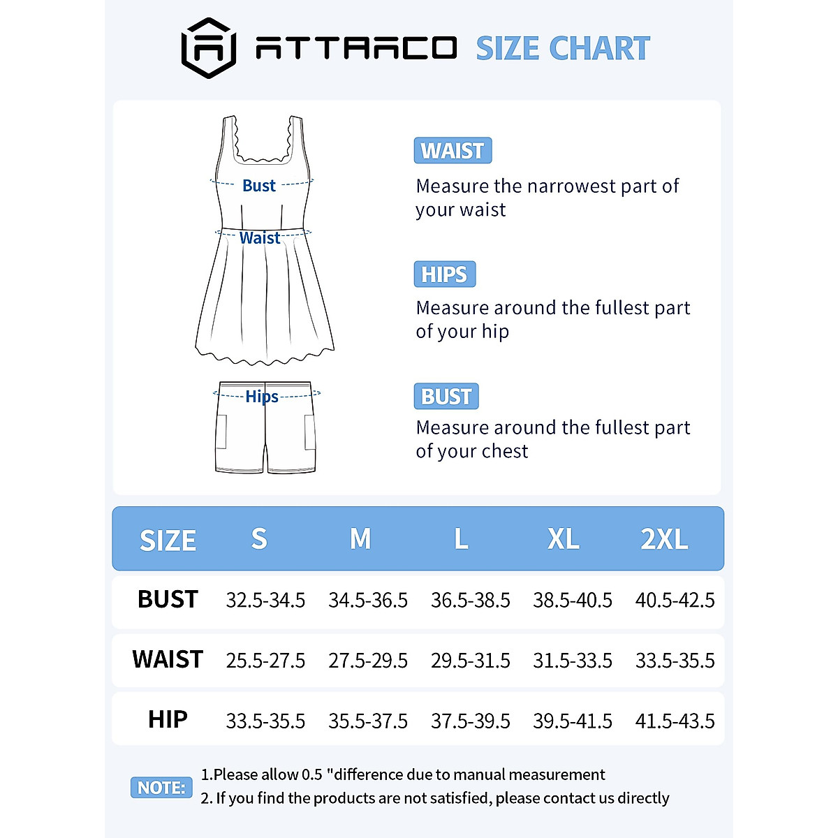 ATTRACO Women's Workout Dress with Shorts Pockets Golf Skirt Sport Exercise Outfits Black M