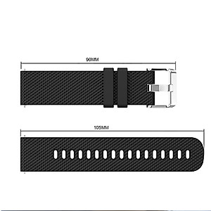 Anrir Vivoactive 3 Watch Band, 20mm Silicone Bands for Garmin Vivoactive 3/Forerunner 645 Music/Samsung Galaxy 42mm/Galaxy Watch 3 41mm/Galaxy Watch Active 2 40mm/44mm-Black