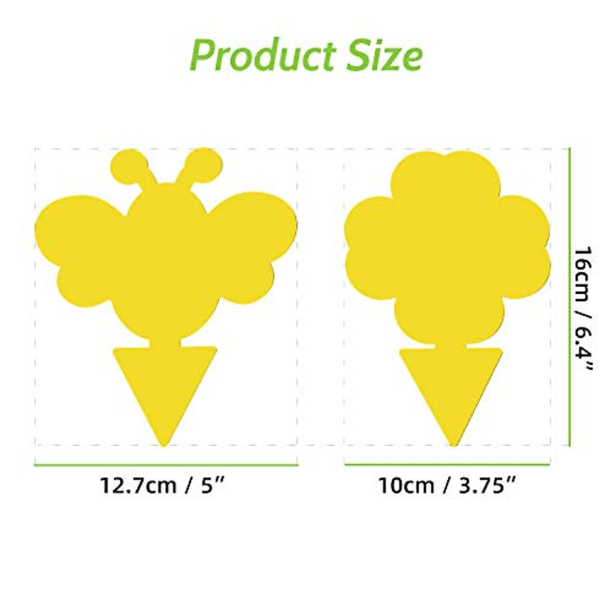 Kensizer 16pcs Yellow Sticky Traps for Gnats, Sticky Fruit Fly Fungus Gnat Trap Bug Traps Killer for White Flies, Aphids, Leaf Miners, Thrips Indoor Outdoor