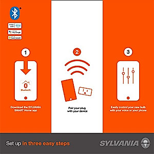 SYLVANIA SMART Bluetooth Outlet, Simple Set Up, Compatible with Alexa, Apple HomeKit, and Google Assistant, 120 Volts, 15 Amp, White, No Hub, FCC Listed - 1 Pack (75753)