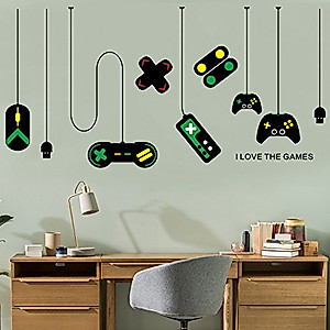 Amaonm Removable Creative Game Controllers Vinyl Wall Decal Peel & Stick Art Decor Games Wall Stickers for Kids Children Boy Bedroom Playroom Nursery Walls Background Decoration (31"h x 55"w)