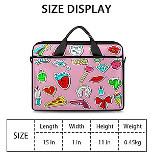 Strawberry Cat Laptop Computer Bag Waterproof Shoulder Messenger Bag 13-15 inch Durable Laptop Tote Bag with Shoulder Strap Handle Lightweight Crossbody Briefcase