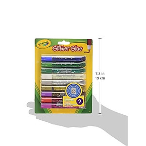 Crayola Washable Glitter Glue - Assorted Colours (Pack of 9) | Add Some Extra Sparkle to Your Arts & Crafts! | Ideal for Kids Aged 3+
