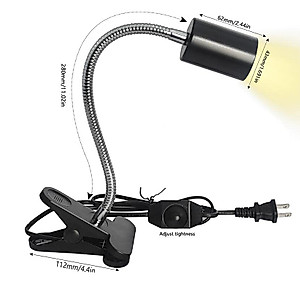 Yecherate (2bulbs Included) Reptile Heat Lamp Reptile Light with Holder&Switch, UVA UVB Reptile Lamp Adjustable with Fixture for Lizard Turtle Snake Amphibian&Aquariaum Accessories