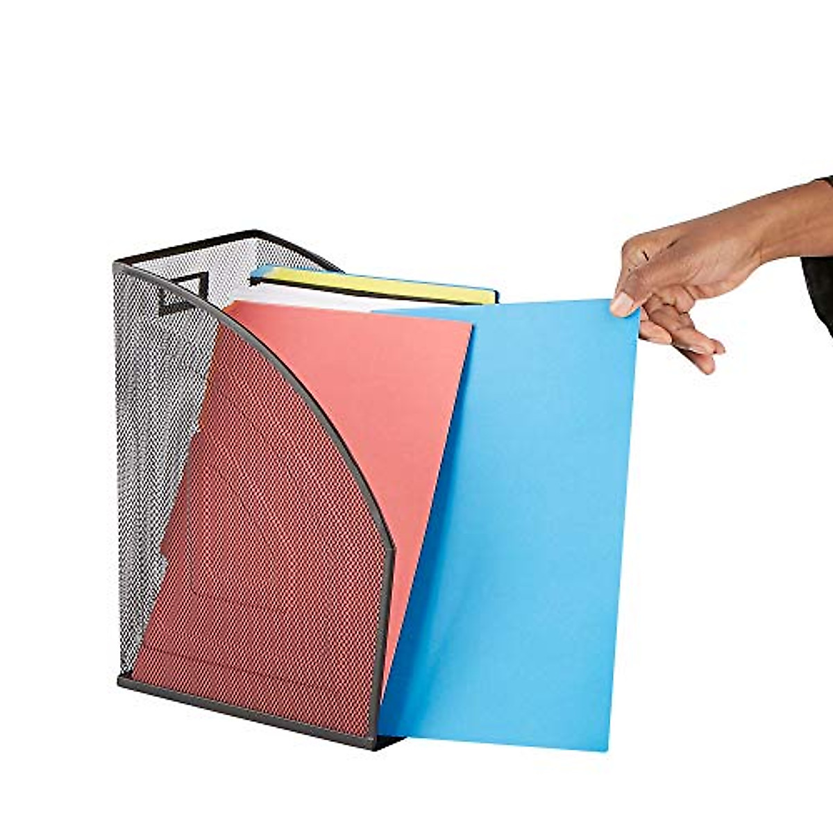 Mind Reader Jumbo Metal Mesh File Organizer 2-Pack, Magazine Holder, Office Desk Organizer, Documents Holder, Black