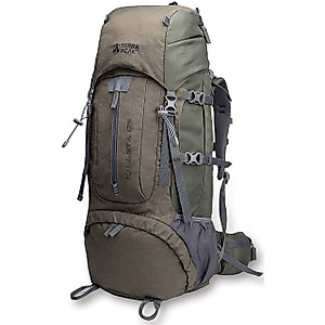TERRA PEAK Backpacking Backpack Hiking Backpack 65L+20L khaki green