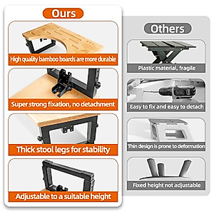 Toilet Stool Squat Adult, Toilet Stool Foldable, 7 in, 8 in, 9 in Adjustable Height Squat Stool Potty for Adults Kids, Squatting Toilet Stool for Pooping, Bamboo Toilet Step Stool, Toilet Foot Stool