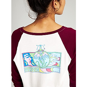 Burton Women's Standard Tuplin Raglan T-Shirt, Stout White/Mulled Berry, Small