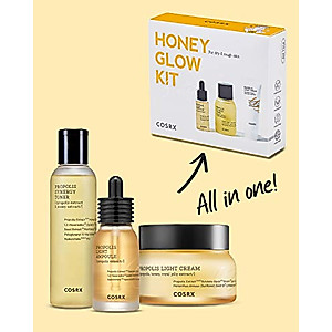 COSRX Honey Glow Kit | Propolis Synergy Toner, Ampoule, Cream | Moisturizing, Hydrating, Nourishing