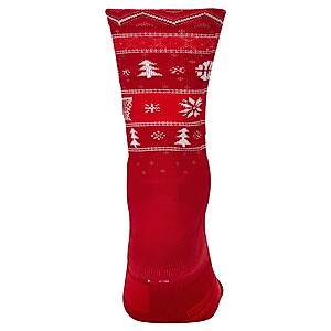 Nike Elite Basketball Crew Christmas Socks edium (Fits en Size 6-8, Women 6-10) Red/White SX7866-687