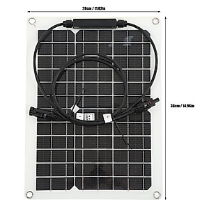 Solar Car Battery Charger Monocrystalline Silicon Charge Controller Kit for Automobile Houseboat Car RV Boat Marine Trailer,30W 18V Solar Panel Charger Voltage Controller Kit, Solar Car Battery