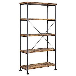 Coaster Home Furnishings Bookcase, Antique Nutmeg and Black