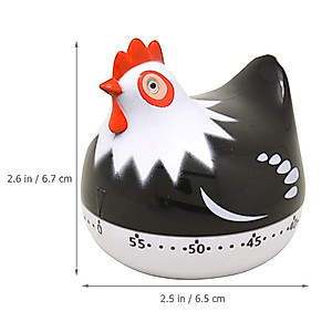 Zerodeko 2pcs Kitchen Timer Wind Up 60- Minute Mechanical Visual Timers 3D Chicken Shaped Alarm Clock Egg Timer Countdown Clocks for Classroom Baking Cooking