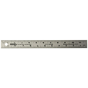 Johnson Level & Tool J236 Aluminum Yardstick, 36'', Silver, 1 Yardstick & Level & Tool J112 Aluminum Rule, 12'', 1 Ruler