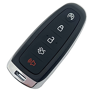 Replacement Key Fob Case Shell Fit for Ford Edge Escape Explorer Focus Flex Taurus Fusion Keyless Entry Smart Remote Key Fob Cover Casing with Uncut Blade Blank (Black)