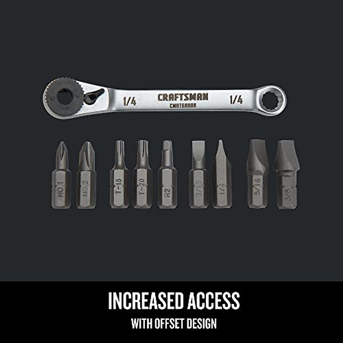 CRAFTSMAN Screwdriver Set, Ratcheting, Multi-bit 10-Piece (CMHT68008)