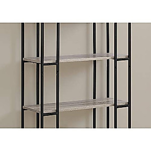 Monarch Specialties I Bookcase-60 H Black Metal, Dark Taupe
