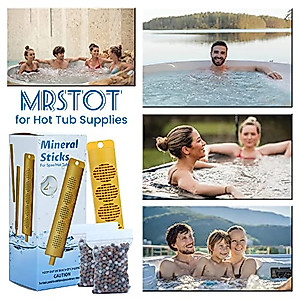 Spa Mineral Stick for Hot Tub, hot tub Mineral Stick, Natuer 2 Stick for hot tub Chemicals, with 8 Months Lifetime, Free 4 Packs of Replaceable Mineral Materials (Blue,4-Pack)