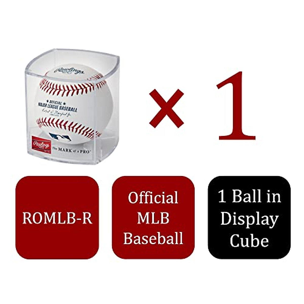 Rawlings | Official 2023 Major League Baseball | Display Case Included | MLB | ROMLB-R, White/Red/Navy