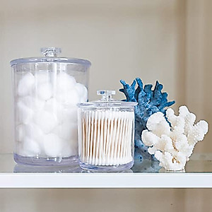 Youngever Clear Plastic Apothecary Jars (1 Set 60 Ounce and 1 Set 15 Ounce)