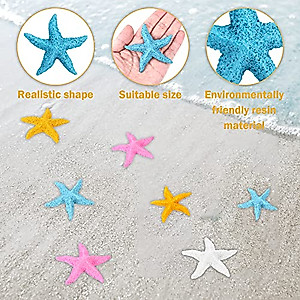 Cobee® Realistic Starfish Aquarium Ornament, 4 Pieces Resin Starfish Fish Tank Decoration Tropical Sea Animal Aquarium Decor Simulation Starfish Figurines Fish Tank Accessories