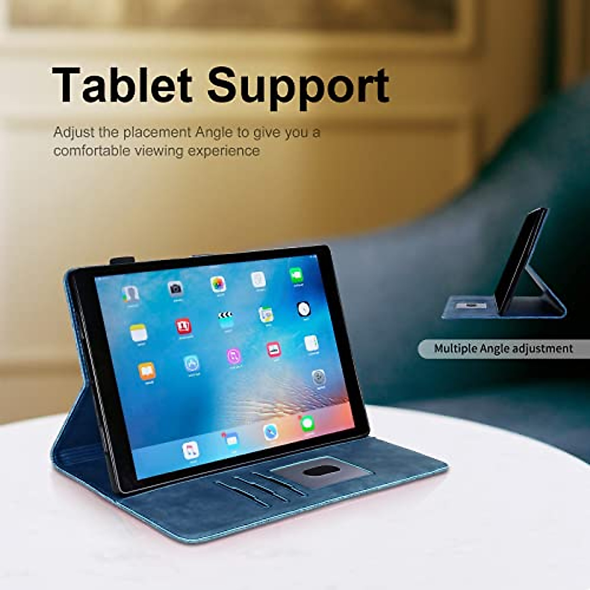 Schaflie Tab A8 2021 Case Mandala Embossed PU Leather Protective Cover Galaxy Tab A8 10.5" Magnetic Stand Tablet Case Cover for Galaxy Tab A8 10.5 Inch 2021 SM-X200 / SM-X205 - Blue