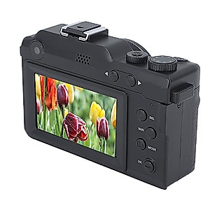 HD Digital Camera, Dual Lens Anti Shake 3.0inch IPS Display USB Connection 4K Digital Camera 18X Autofocus for Traveling (Black)