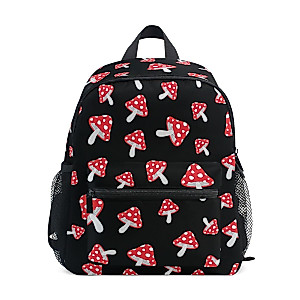 Fisyme Toddler Backpack Forest Mushrooms School Bag Kids Backpacks for Kindergarten Preschool Nursery Girls Boys, M
