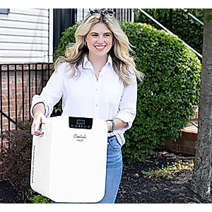 Cooluli 20L Mini Fridge For Bedroom - Car, Office Desk & College Dorm Room - Glass Front & Digital Temperature Control - 12v Small Refrigerator for Food, Drinks, Skincare, Beauty & Breast Milk (White)