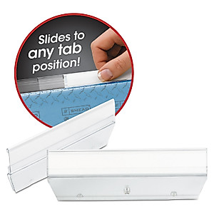 Smead Easy Slide Tab, 1/3-Cut, Clear, 18 Per Pack (64626)