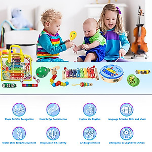 CYY Musical Instrument Toys for Toddlers,Baby Learning Music Sets,Wood Xylophone&Percussion Instruments for Children,Preschool Educational for Kids, A Great Birthday Gifts for Boys or Girls