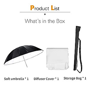Godox 70 inch 178cm Black White Reflective Umbrella Studio Photography Umbrella with Large Diffuser Cover (1PCS)