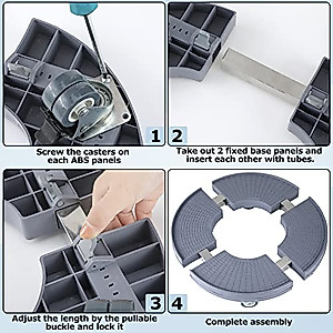 2 Packs Plant Caddy with Wheels 15 -19 Adjustable Heavy Duty Rolling Plant Stand with Casters Outdoor Indoor Planter Dolly 440 Lbs Capacity for Large Plant Pot, Trash Can Dolly, Garden Pot (Gray)