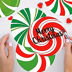 45 Pcs Double-Sided Peppermint Cutouts Colorful Candies Cut-Outs Bulletin Board Classroom Christmas Party Decorations