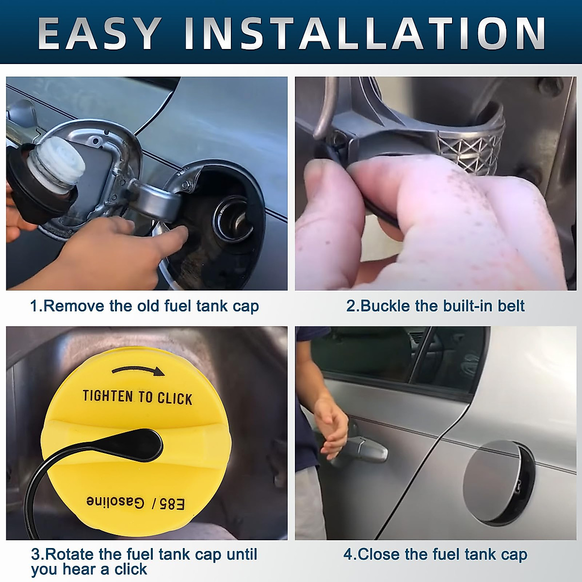 Fuel Tank Cap Gas Cap Compatible with Dodge Jeep Chrysler, 2011-2019 Journey, 2014-2017 Cherokee, 2011-2013 Grand Cherokee，2008-2019 Grand Caravan Replace# 52030379AB