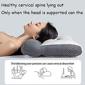 Baekiss Ergonomic Pillow, Super Ergonomic Pillow for Neck and Shoulder Pain Neck Pillows for Pain Relief Sleeping Shoulder (Cylindrical Gray 1Pcs, 29 * 19 in)