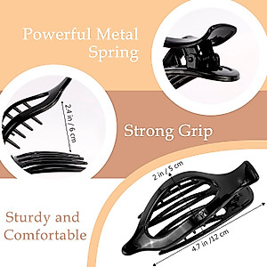 ATODEN Flat Alligator Hair Clips 3Pcs - 4.52" Duck Billed Medium Hair Claw Clips and Barrettes, Hair Accessories Clamps Jaw Clips Gifts