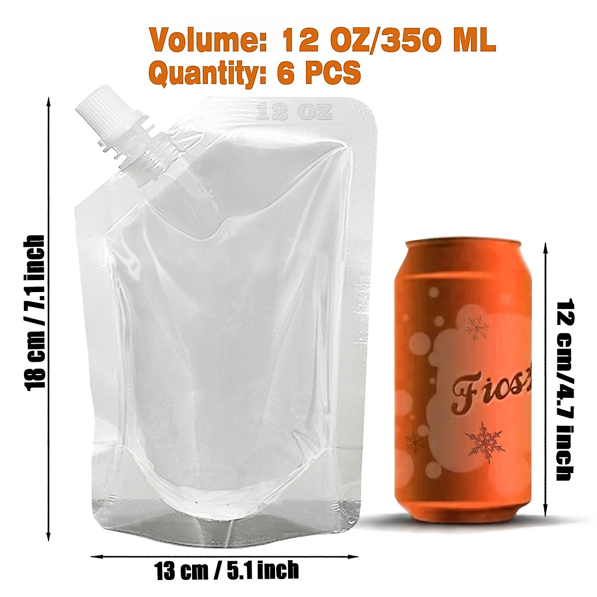 SENYUE 6 PCS Juice Flasks Drinks Flasks Liquor Pouch Reusable Drinking Flasks Concealable Plastic Flasks for Sneak to go