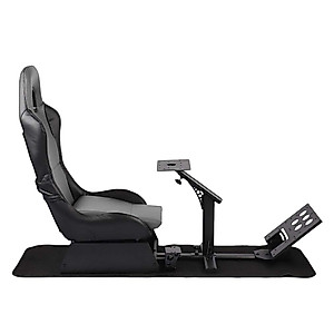 Racing Simulator Seat with Steering Wheel Support Durable Driving Seat (Black)