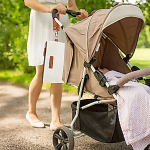 EZONTEQ Diaper Bag Organizing Pouches Dry Wet Bag with Labeled, Diaper Organizer Clutch with Waterproof Interior, Durable Leather Wristlet Strap and Zippers (Pack of 4)