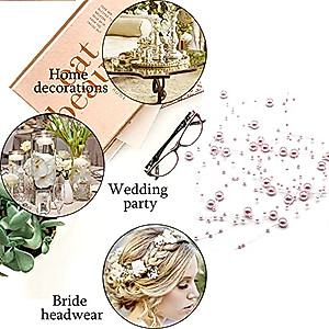 Pink Floating Candles for Centerpieces Vases Set - 12 Dripless Wax Burning Candles Small Unscented Floating Candles + 10 Artificial Pearl String (40 Inch) for Weddings, Party and Home Decorations