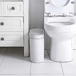 Bundles of 2.5 Gallon Motion Sensor Trash Can and 2.5 Gallon Hanging Trash Can, ELPHECO for Bathroom and Kitchen use