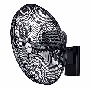 iLiving 18" Outdoor Oscillating High Velocity Wall Fan with 4150 CFM Heavy Duty Weatherproof Motor, Variable Speed Adjustment for Workshop, Garage, Patios, Commercial and industrial, 18 inch,Black