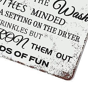 christmas decorations gifts for men womens Funny Laundry Room Rules Metal Tin Sign Wall Decor Rustic Farmhouse Laundry Sign for Home Decor Gifts 8 x 12 inch