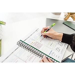 52-Weeks Undated, Time Blocking Planner, Increase Productivity and Improve Time Management, Set Annual & Monthly Goals, Hardcover, Wire Bound, Instructions on How to Time Block (White Matte)